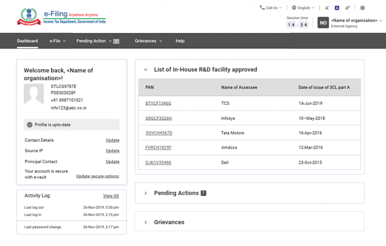 Dashboard and Worklist (DSIR) User Manual | Income Tax Department